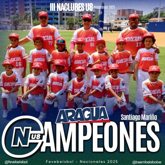 Aragua campeón del Nacional de Clubes U8 – FEVEBEISBOL – Federación Venezolana de Béisbol